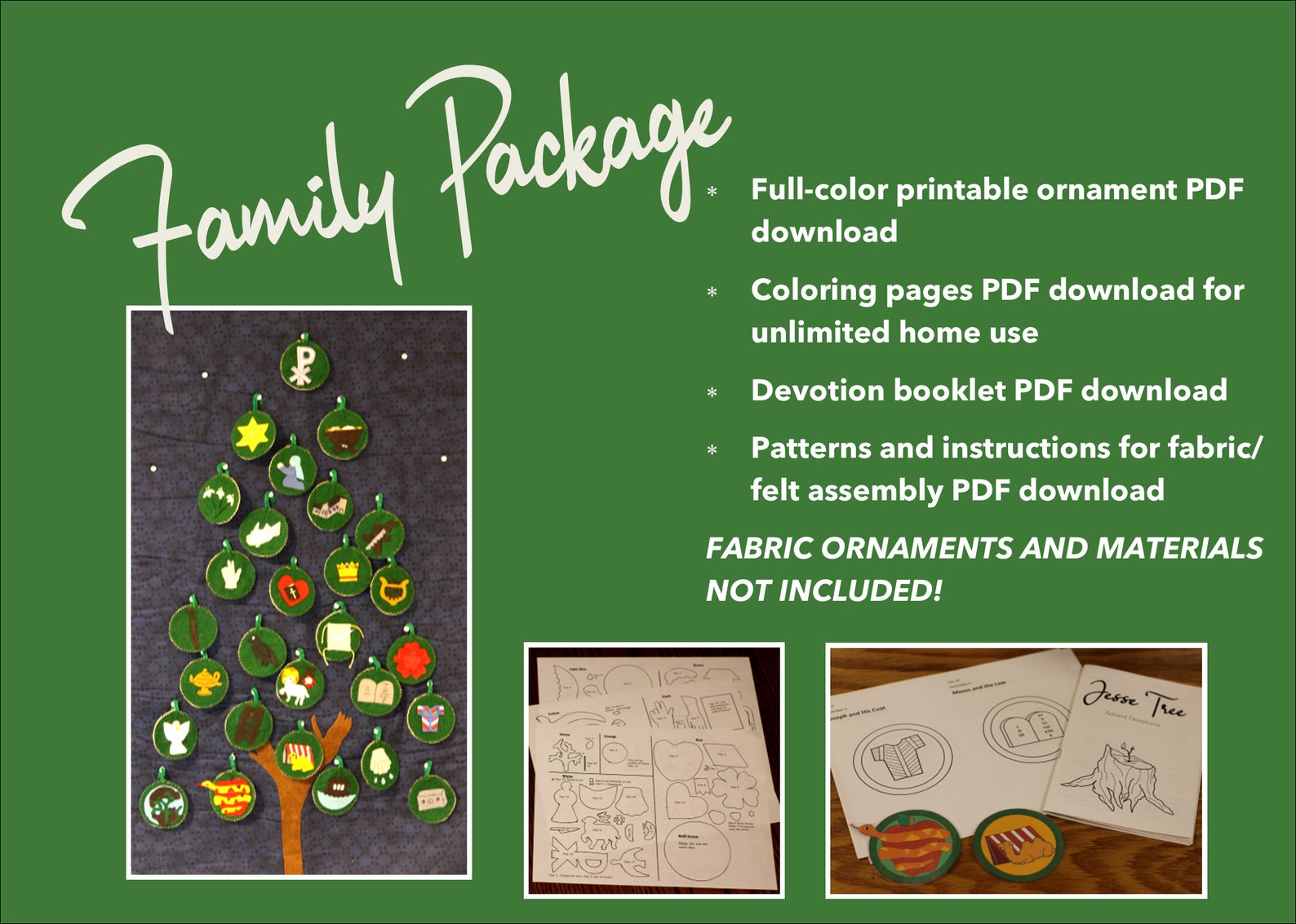 Jesse Tree PATTERN Download Family Package - Etsy