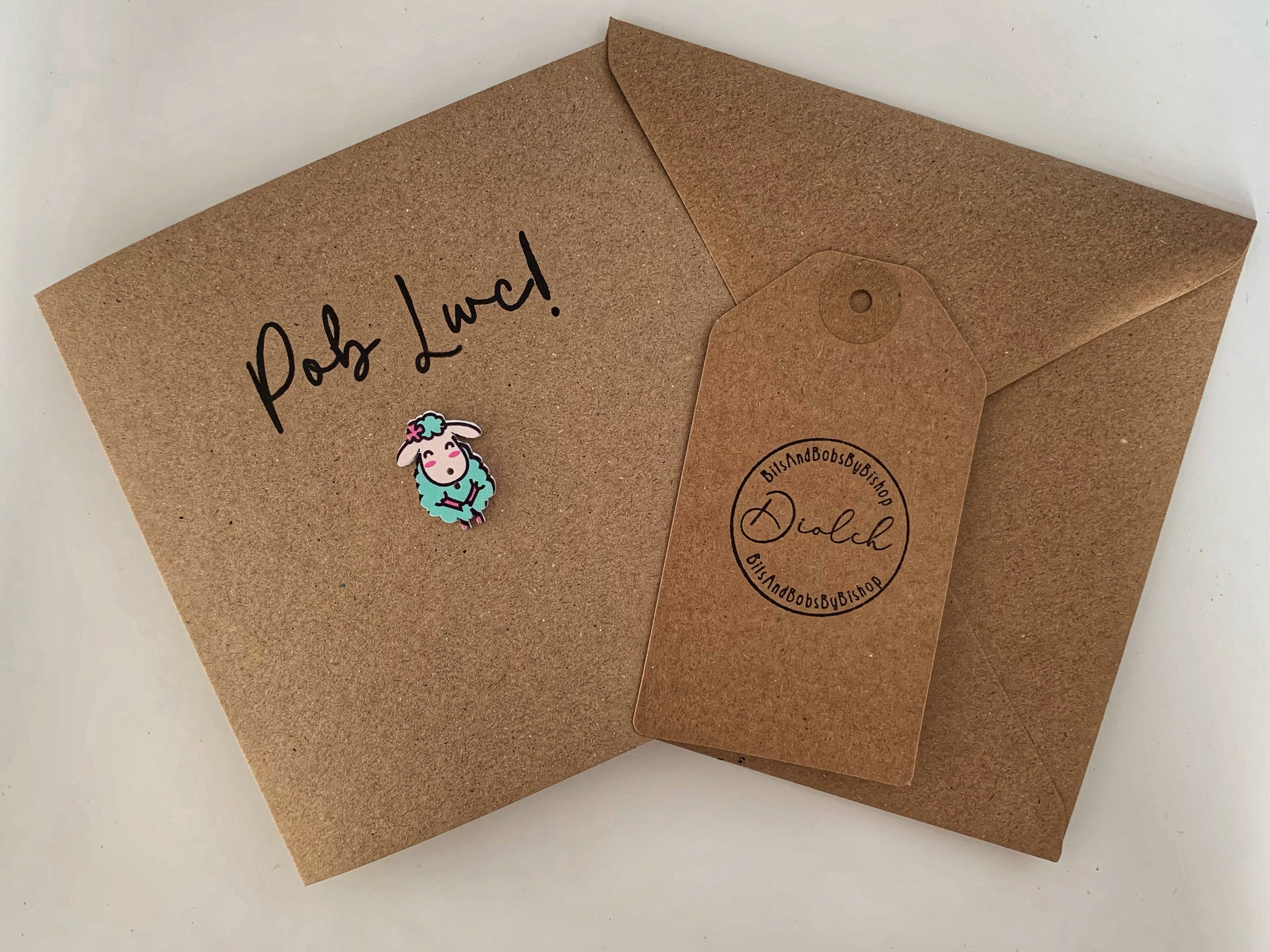 Pob Lwc/good Luck Sheep Handmade Card - Etsy