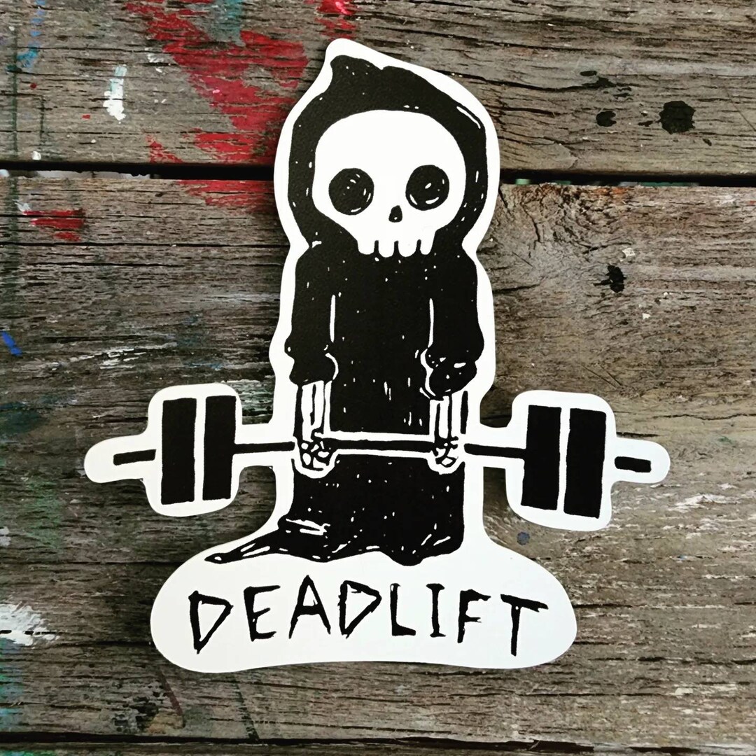 Deadlift Sticker, Grim Reaper With Barbell - Etsy