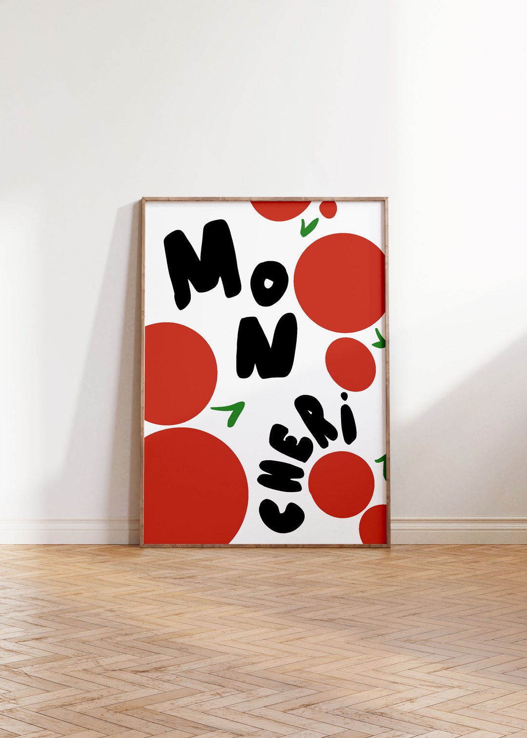 Mon Cheri Party Poster | Wall Art | Retro | Typo Print | Home Decor ...