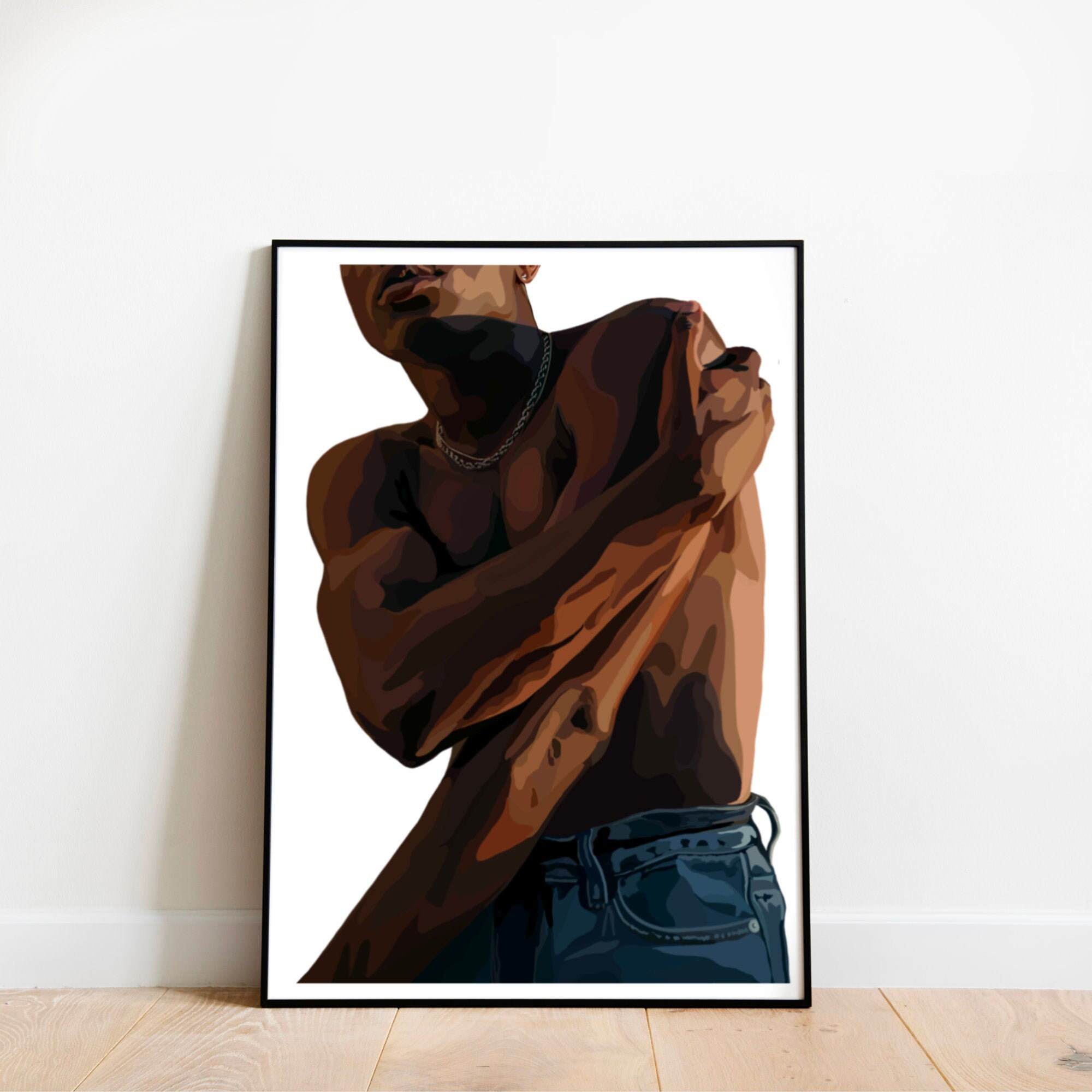 Black Afro Body Art Poster Physical Print Wall Art Black | Etsy