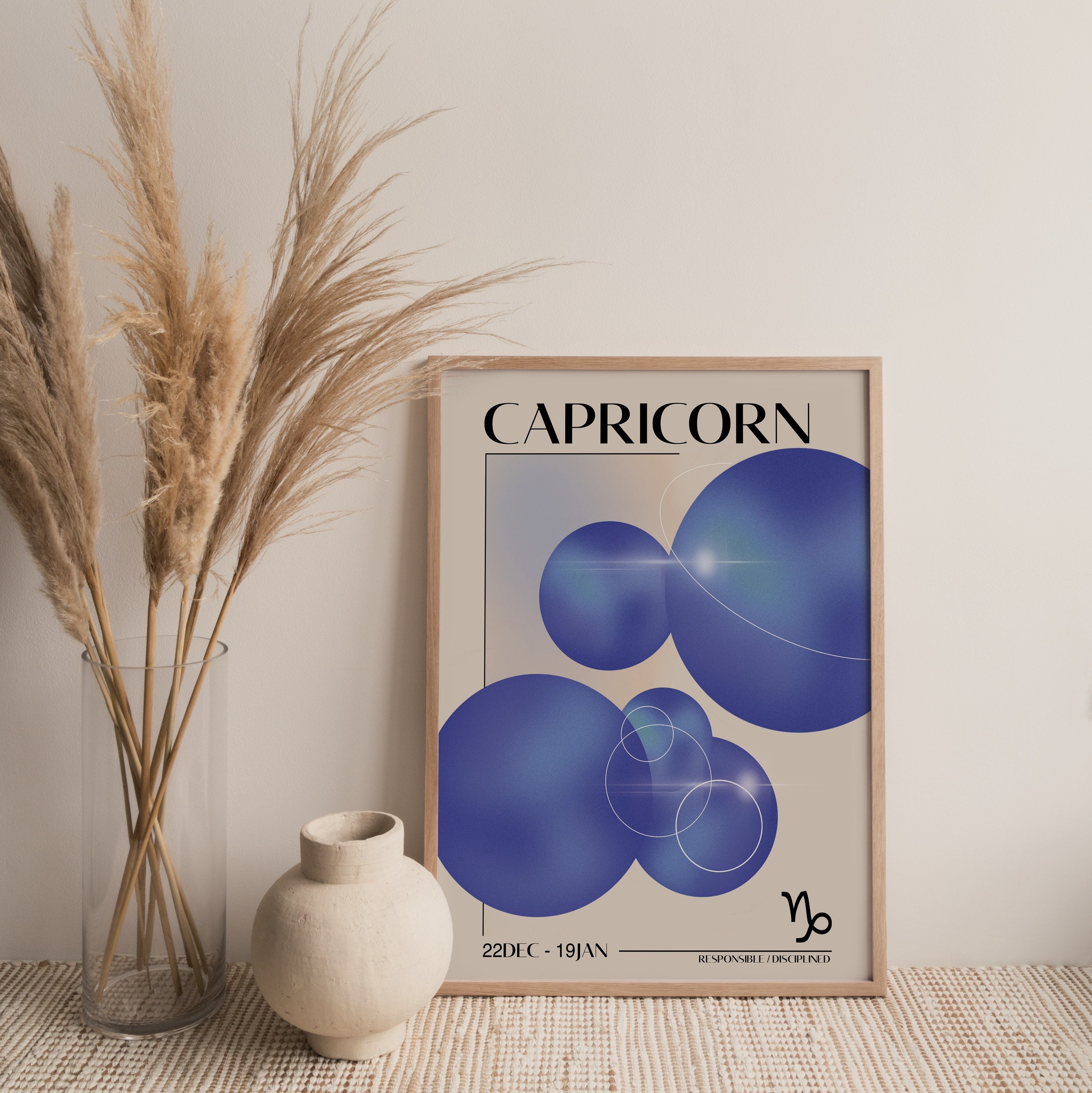 Capricorn Zodiac Sign Poster Print Astrology Star Sign - Etsy