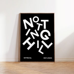 Notting Hill West London Print Poster, West Ldn, Trendy, Cute ...