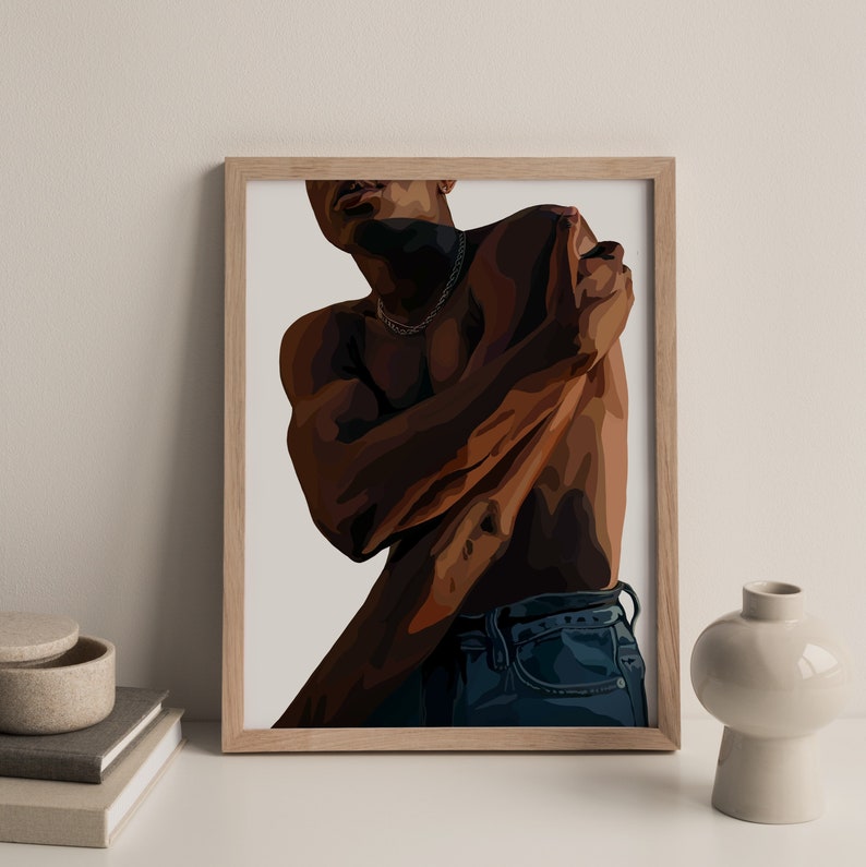 Black Afro Body Art Poster Physical Print Wall Art Black - Etsy