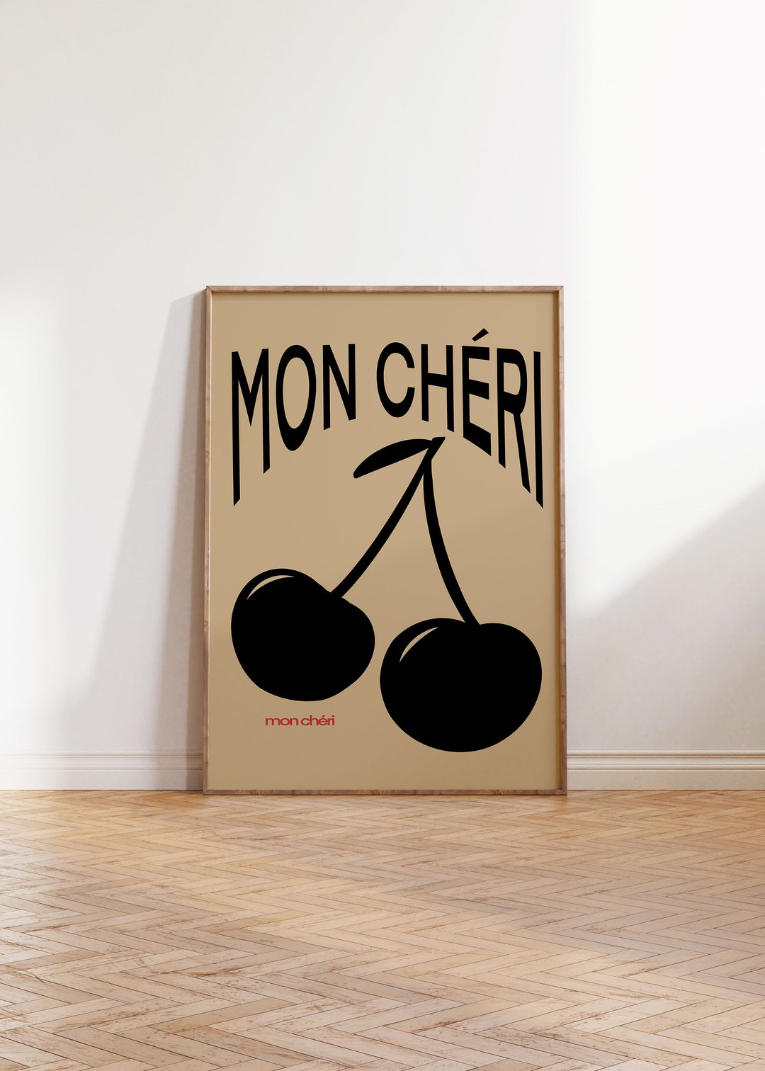 Mon Chéri Print Wall Art Retro Typo Print Home Decor Wall Print - Etsy