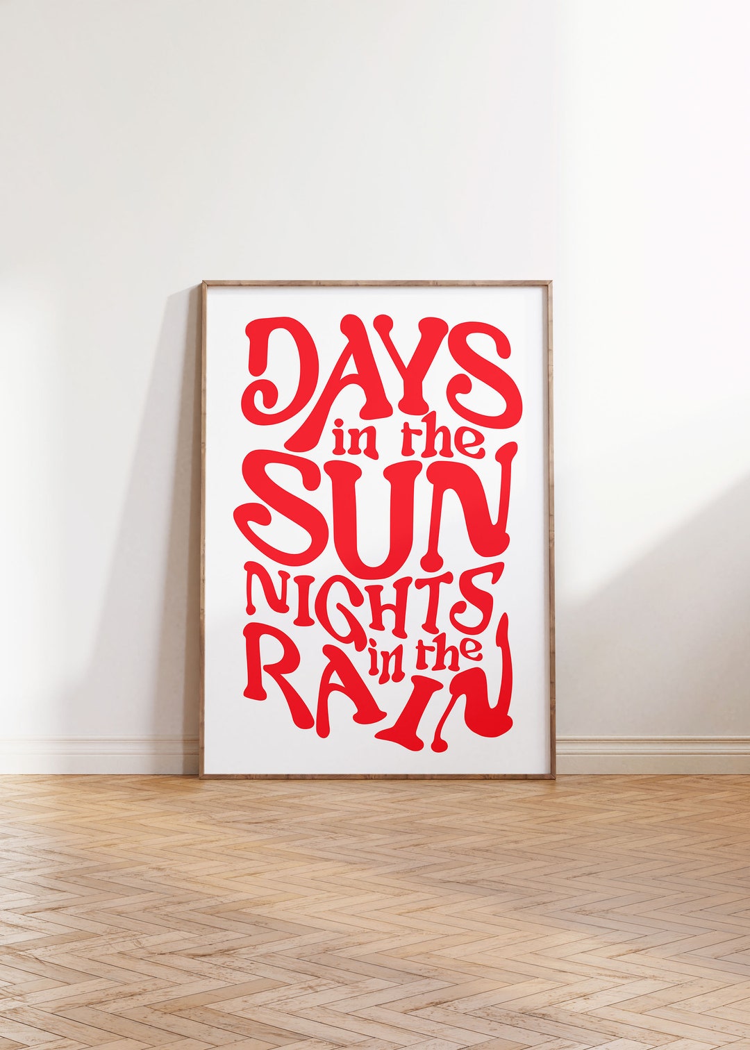 Days in the Sun Poster, Retro Wall Print, Vintage Illustration, Trendy ...