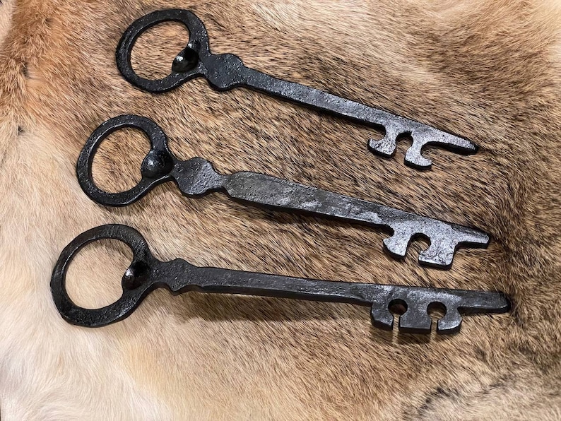 Skeleton Key Bottle Opener Hand Forged Medieval Style - Etsy