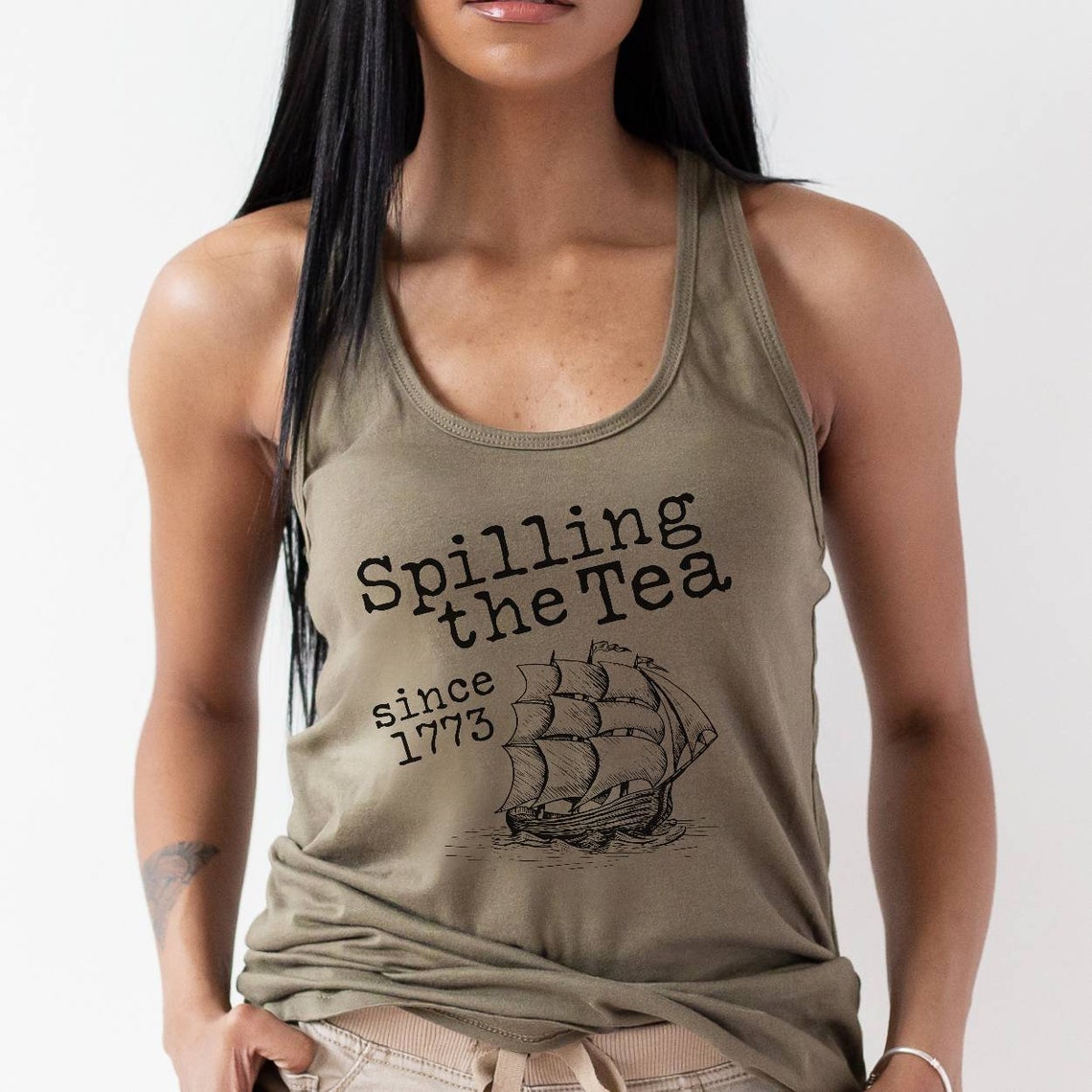 Spilling the Tea Tank Top for Women Since 1773 Funny 4th of | Etsy