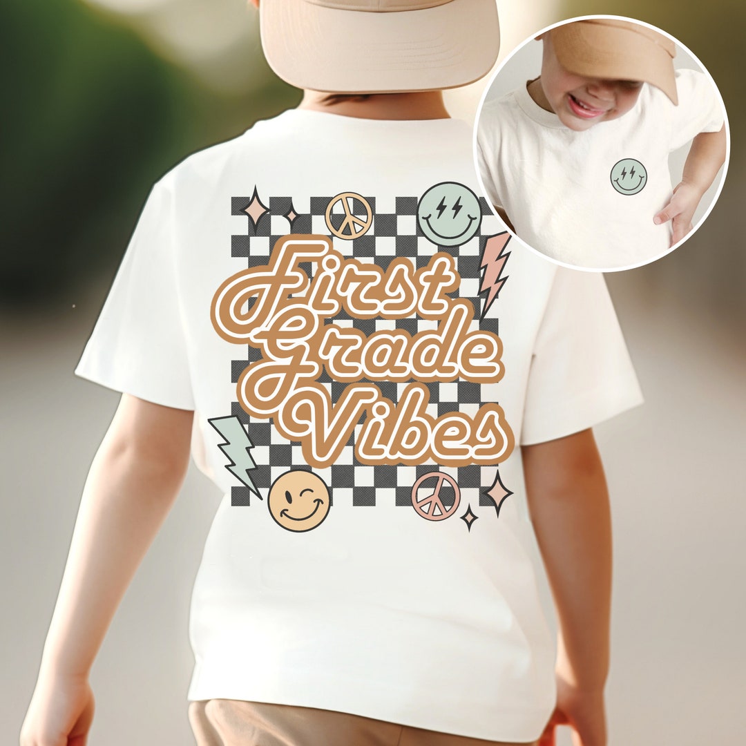 Retro First Grade Shirt for Boys, 1st Grade Tee for Girls, Kids First ...