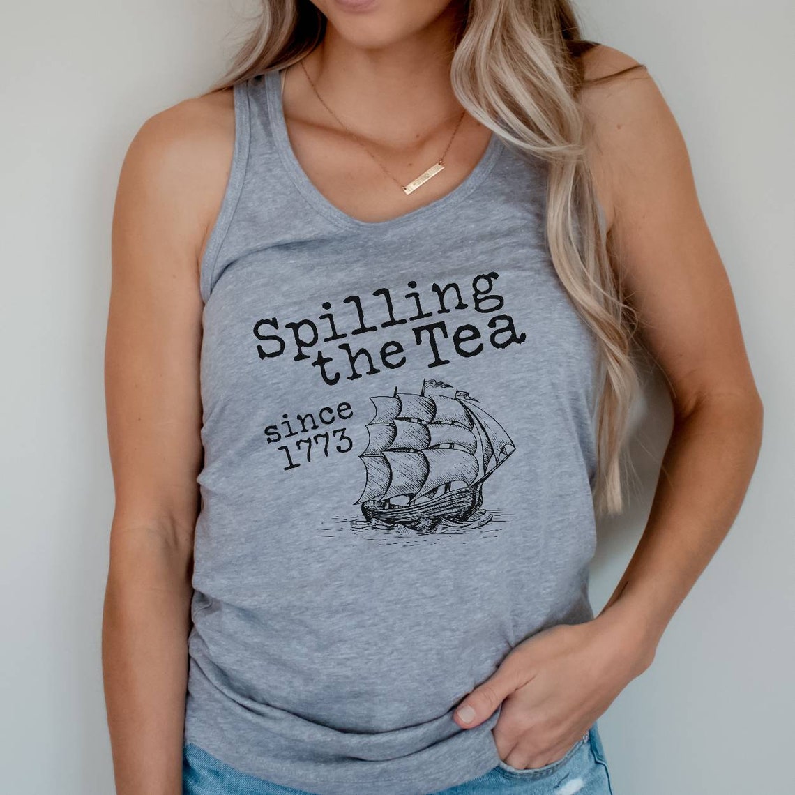Spilling the Tea Tank Top for Women Since 1773 Funny 4th of | Etsy