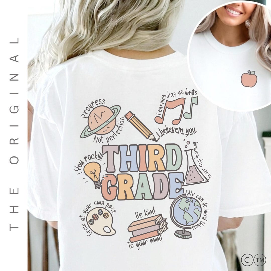 Personalized Third Grade Teacher Shirt, Custom 3rd Grade Shirts ...