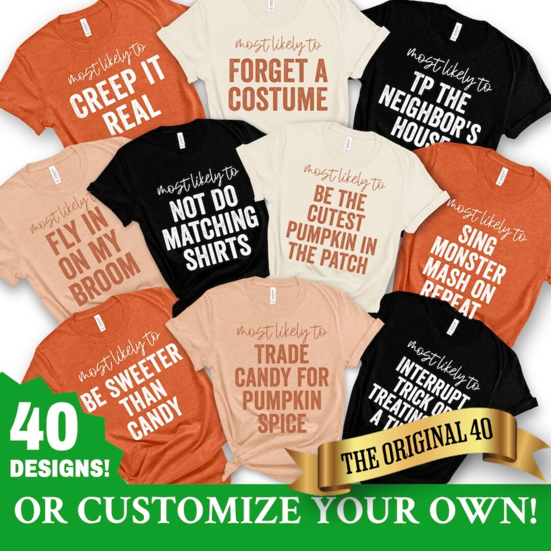 Family Halloween Shirts, Most Likely To, Funny Halloween Party ...