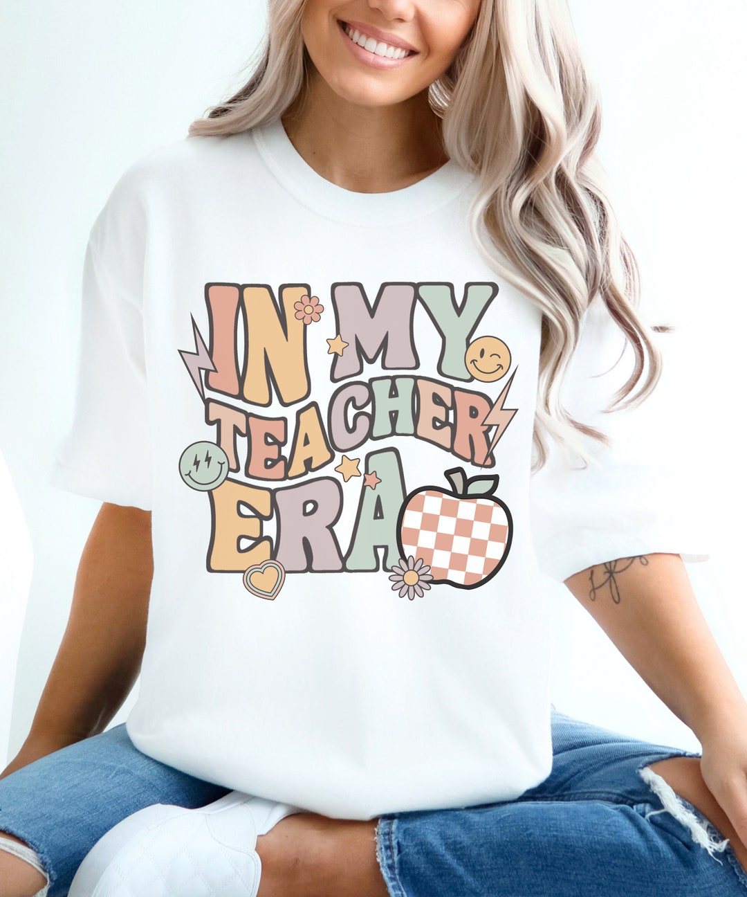 Retro Teacher Shirt, in My Teacher Erateacher Tee, First Day of School ...