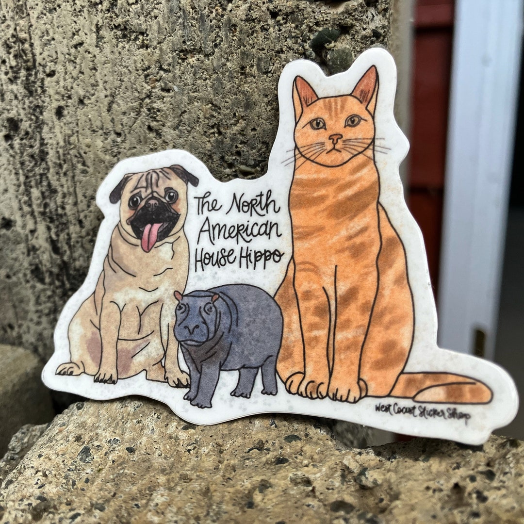 House Hippo Sticker - Etsy