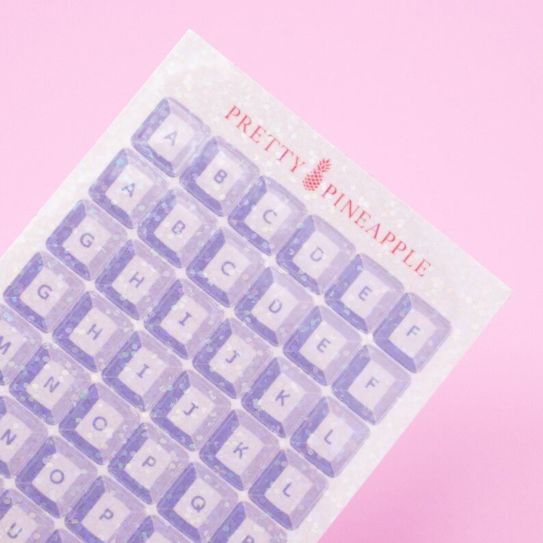 Holo Keycap Letter Deco Stickers Pastel Kawaii Sticker - Etsy