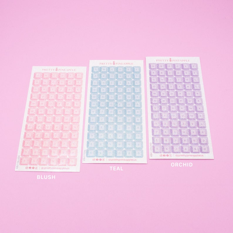 Holo Keycap Letter Deco Stickers Pastel Kawaii Sticker - Etsy