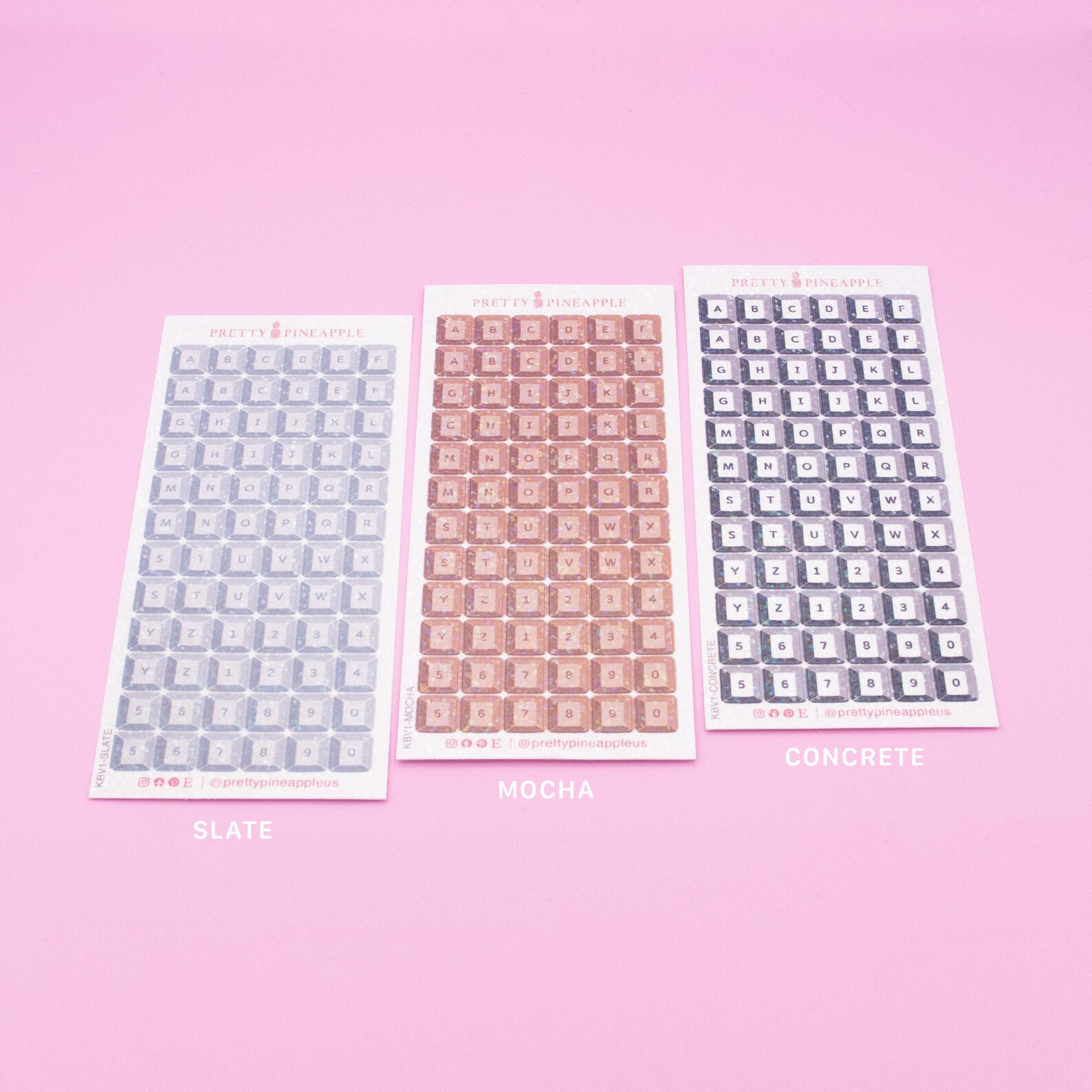 Holo Keycap Letter Deco Stickers Pastel Kawaii Sticker - Etsy