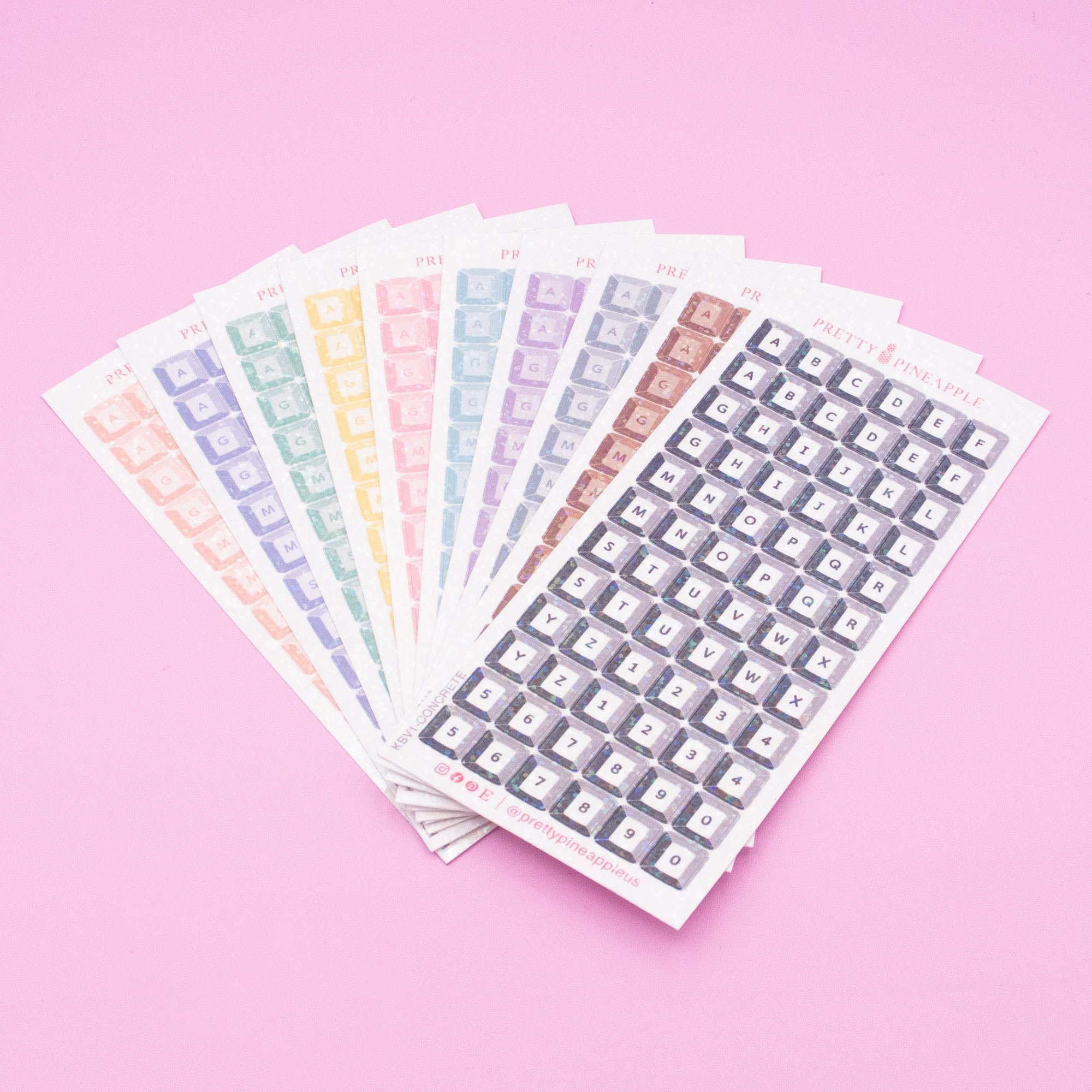 Holo Keycap Letter Deco Stickers Pastel Kawaii Sticker - Etsy