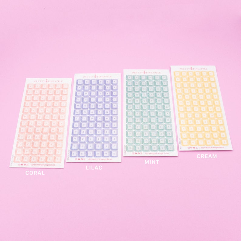 Holo Keycap Letter Deco Stickers Pastel Kawaii Sticker - Etsy