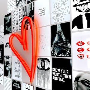 The Black and White Print Pack, Wall Collage Kit, Teen Bedroom, Dorm ...