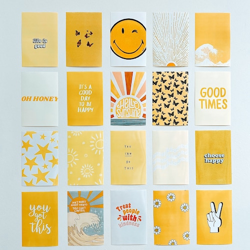 Happy Yellow Vsco Collage Kit Prints - Etsy