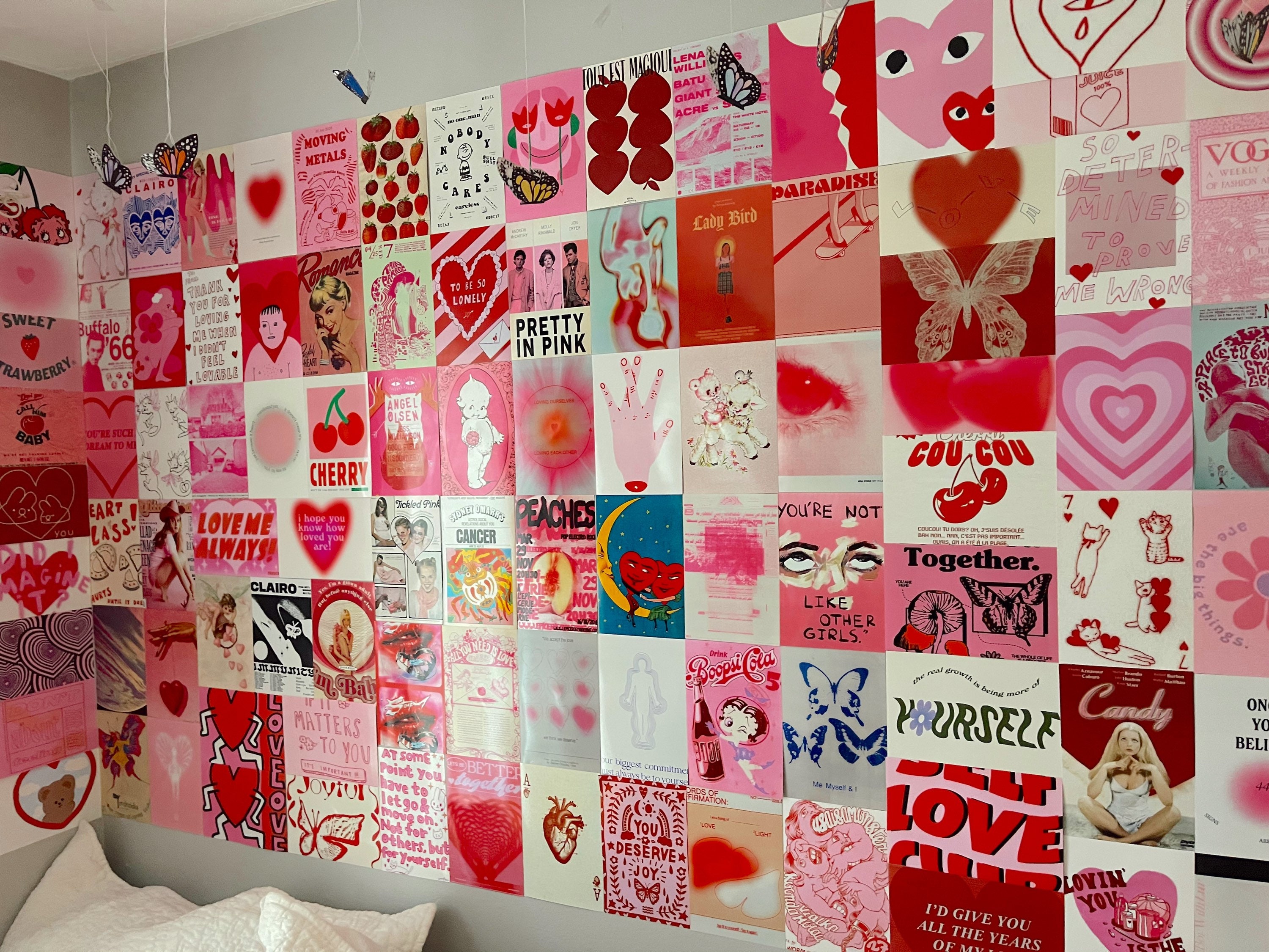 Preppy Pink Aesthetic Wall Collage Kit Vsco Aura Girl Room Etsy