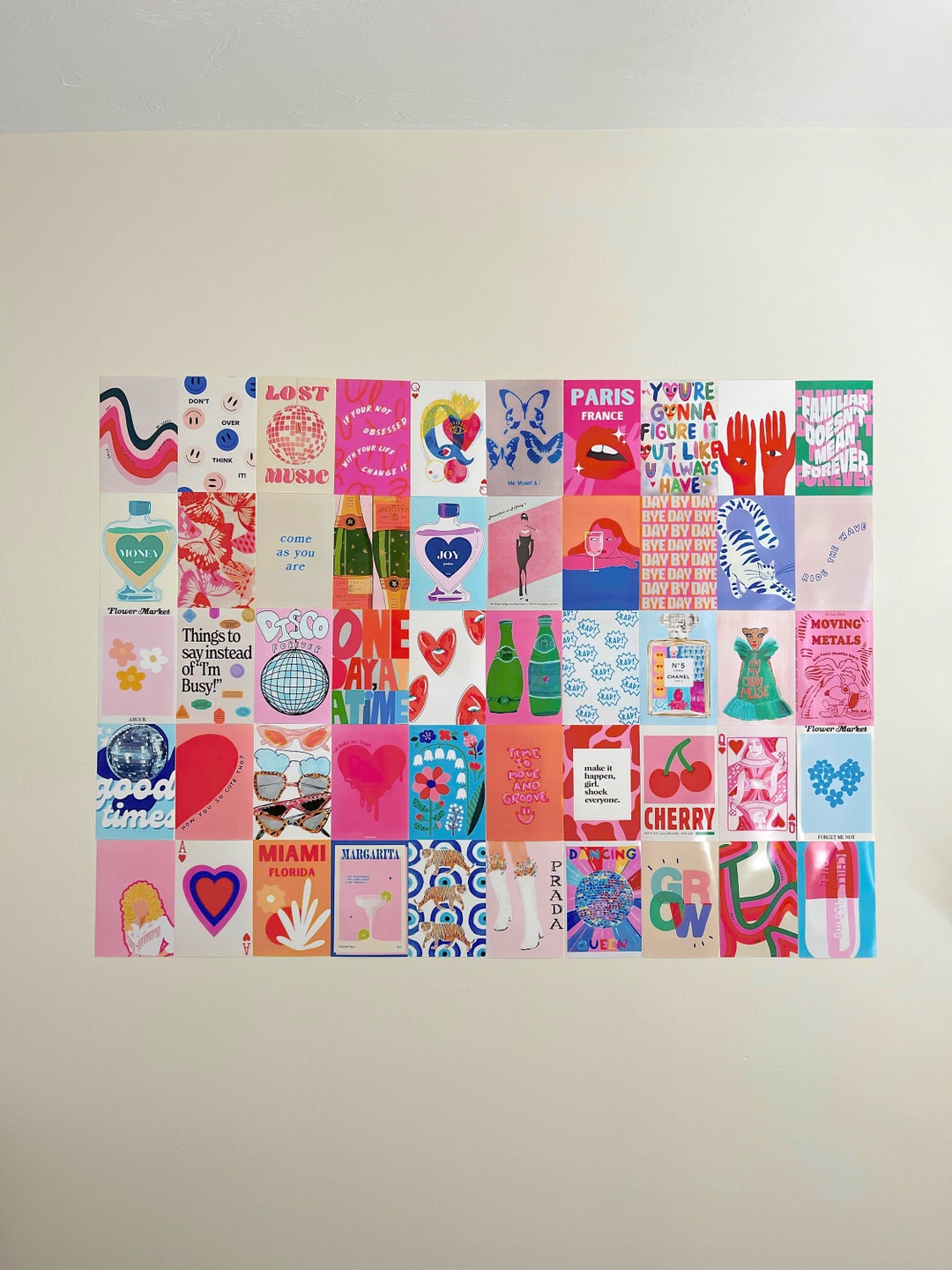 Preppy Fun Festive Wall Collage, Wall Posters, Dorm Decor, Teen Bedroom ...