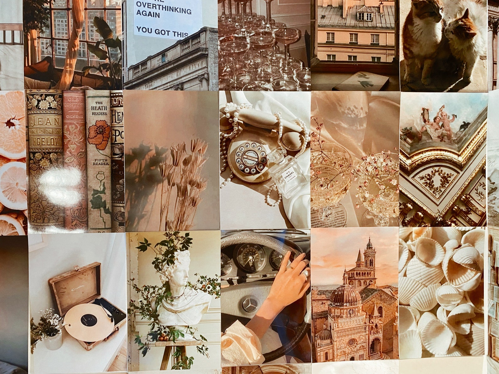 Neutral Beige Wall Collage Kit, Print Pack, Teen Bedroom, Dorm Decor ...