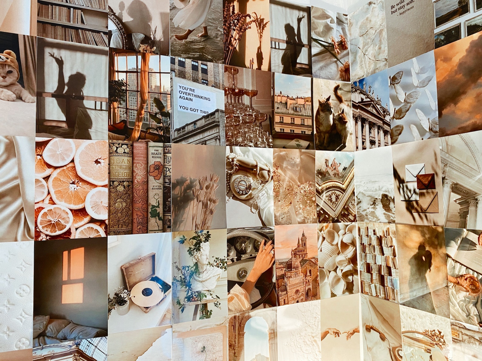 Neutral Beige Wall Collage Kit, Print Pack, Teen Bedroom, Dorm Decor ...