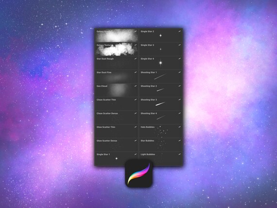 20 Galaxy Brushes for Procreate | Etsy