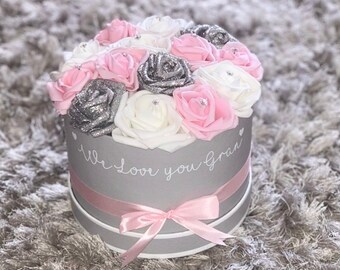 Luxury Real Touch Rose Hat Box/centrepiece - Etsy UK