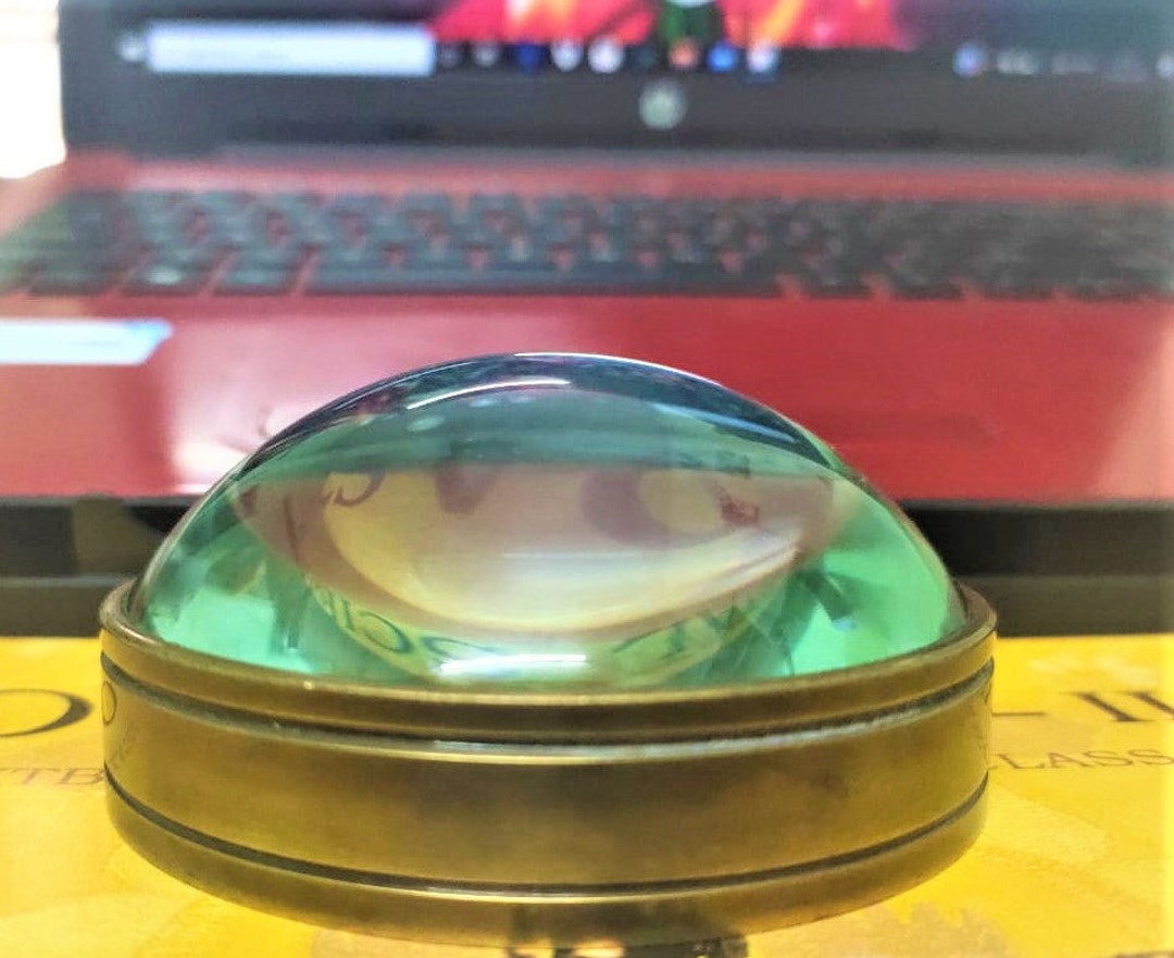 Brass Desk Magnifier Vintage Desk Magnifier Glass Paperweights Antique ...