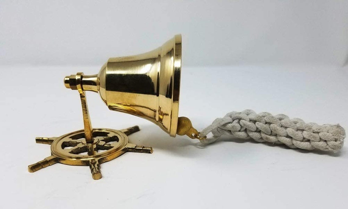 Solid Brass Ship Bell Wall Mountable Hanging Ship Wheel Bell - Etsy