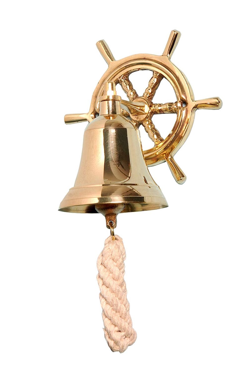 Solid Brass Ship Bell Wall Mountable Hanging Ship Wheel Bell - Etsy
