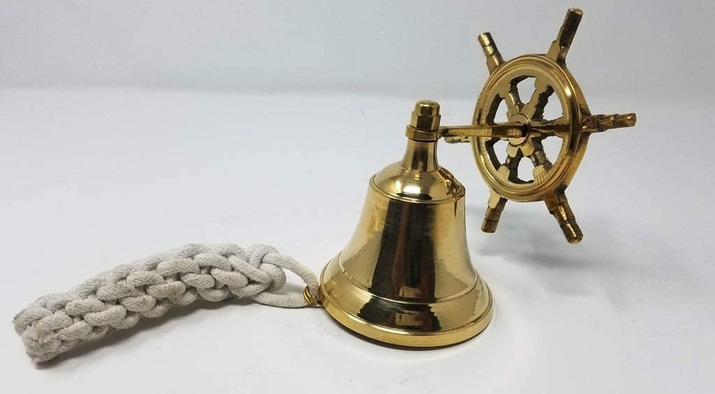 Solid Brass Ship Bell Wall Mountable Hanging Ship Wheel Bell - Etsy