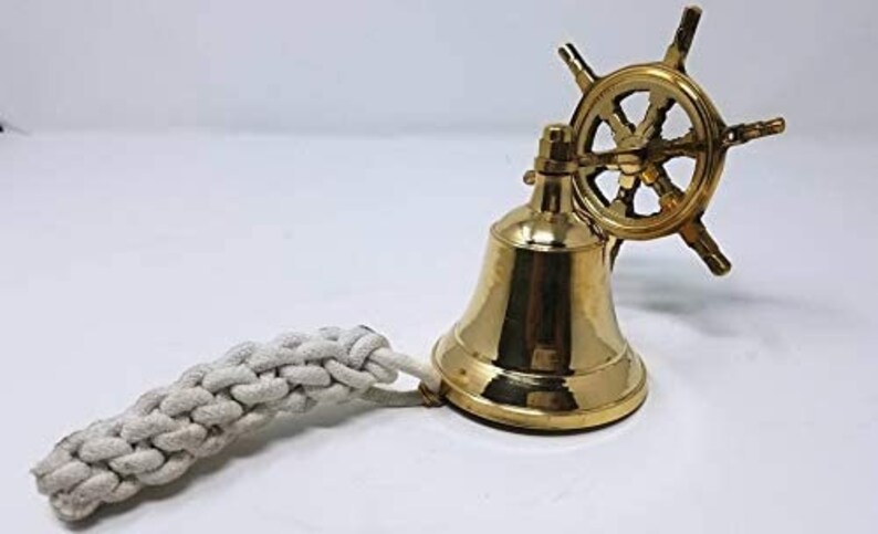 Solid Brass Ship Bell Wall Mountable Hanging Ship Wheel Bell - Etsy