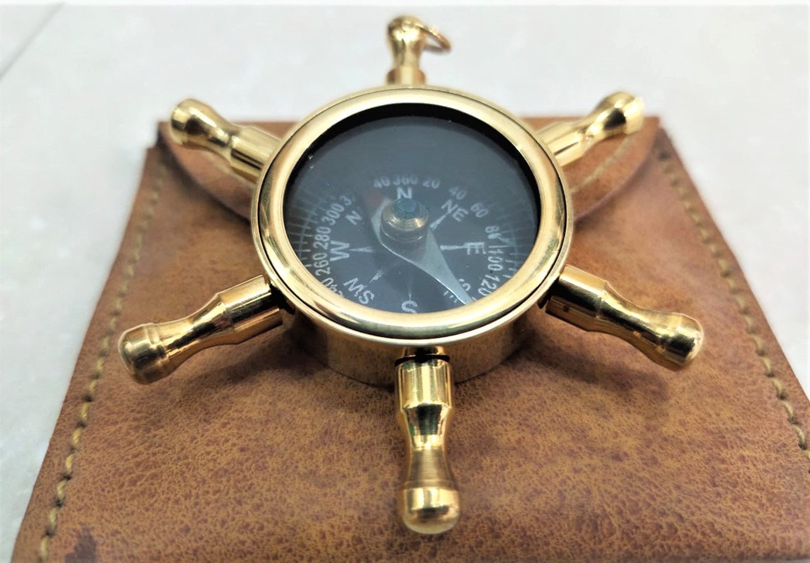 Vintage Wheel Compass Shiny Brass Finish - Etsy