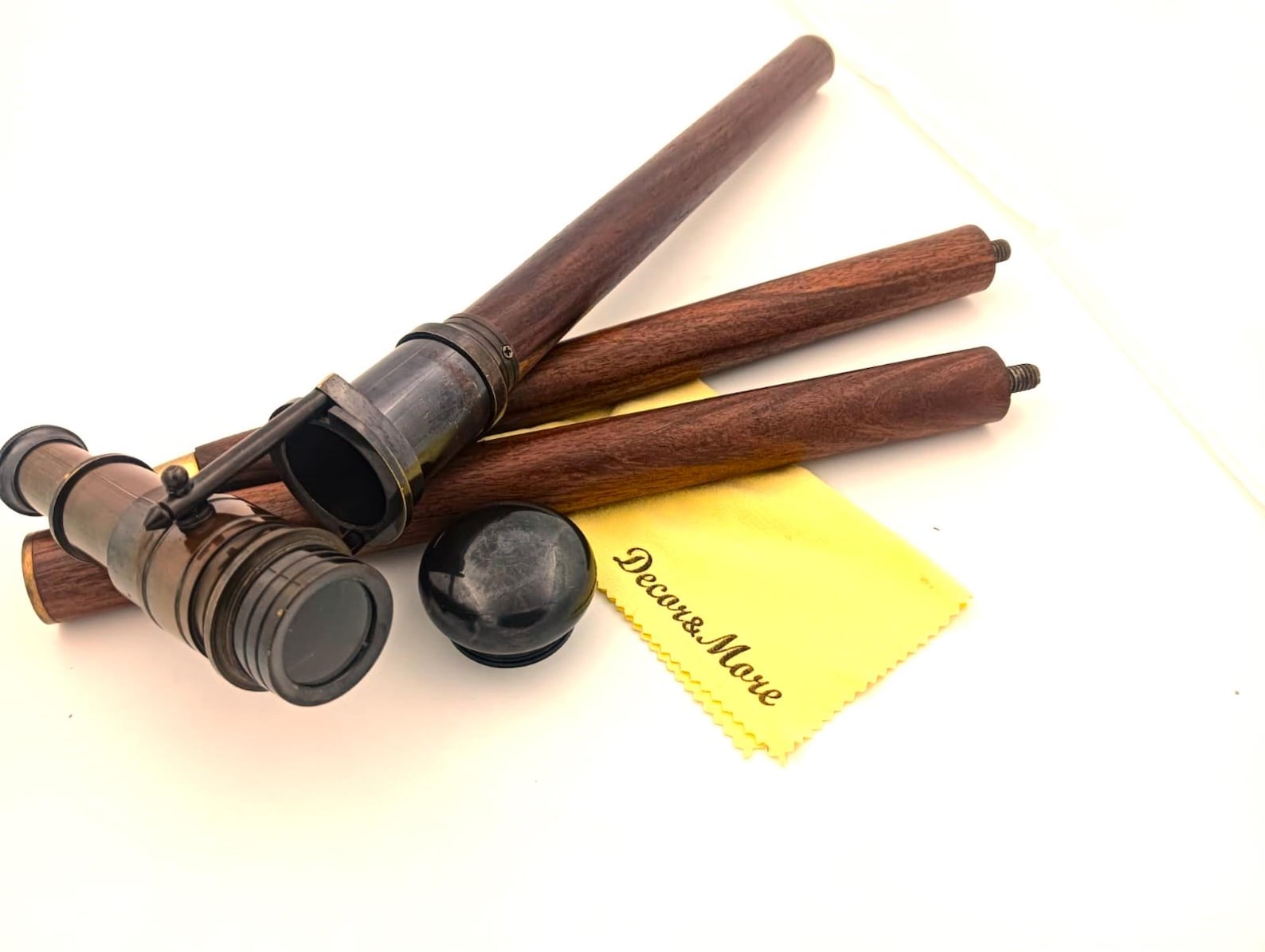 Victorian Vintage Solid Brass Handle Spy Telescope Wooden Walking Stick ...