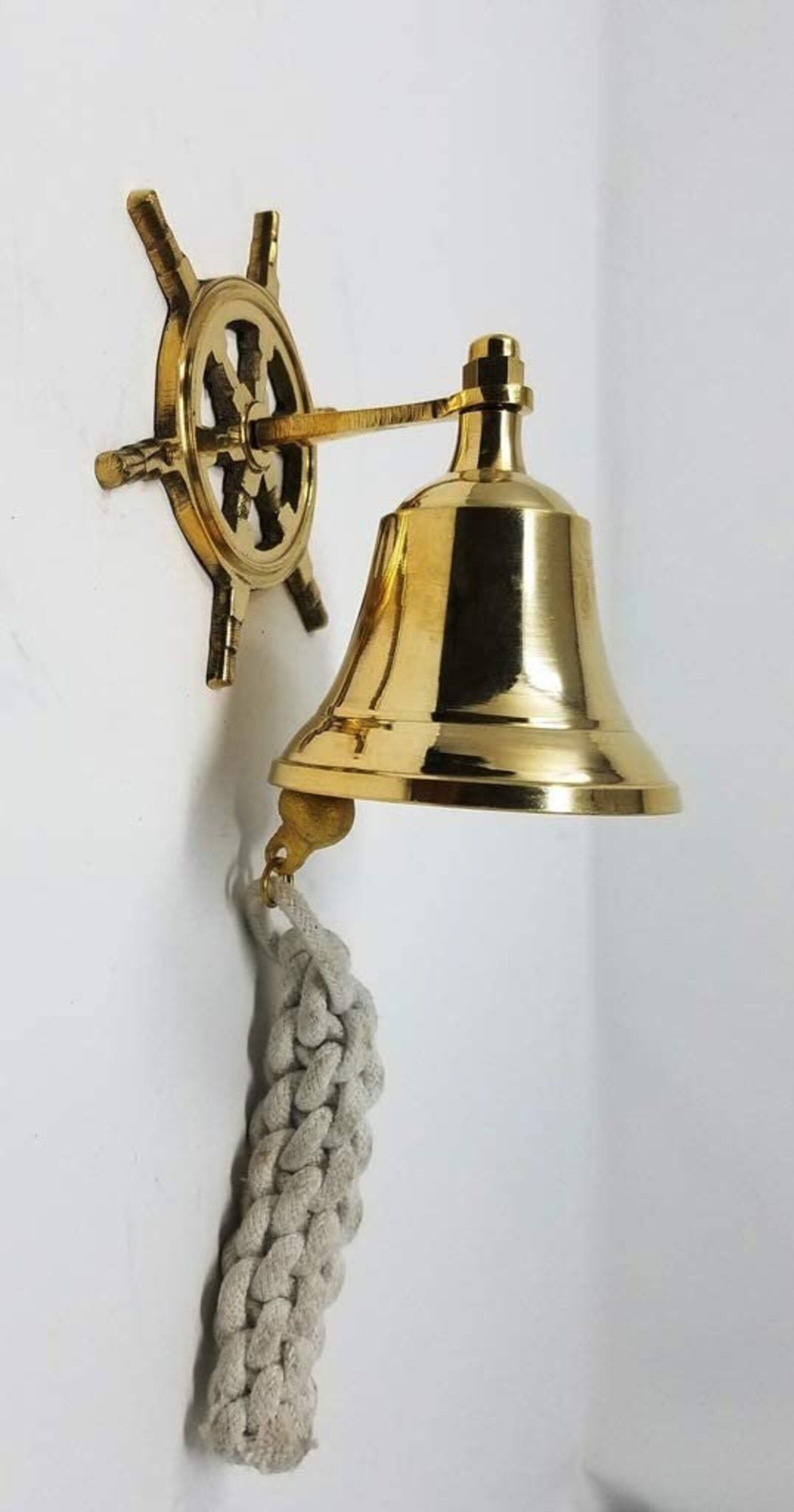 Solid Brass Ship Bell Wall Mountable Hanging Ship Wheel Bell - Etsy