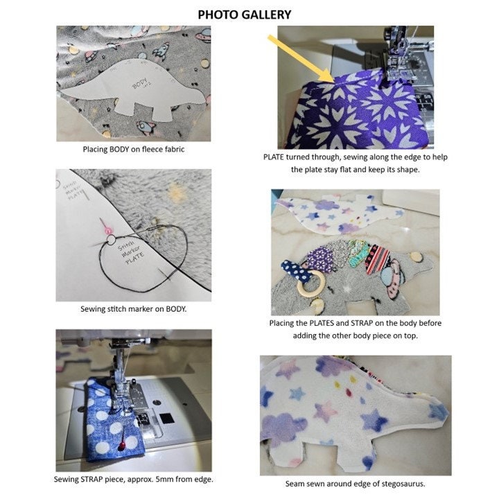 Stegosaurus Teething Toy Printable Sewing Pattern PDF - Etsy