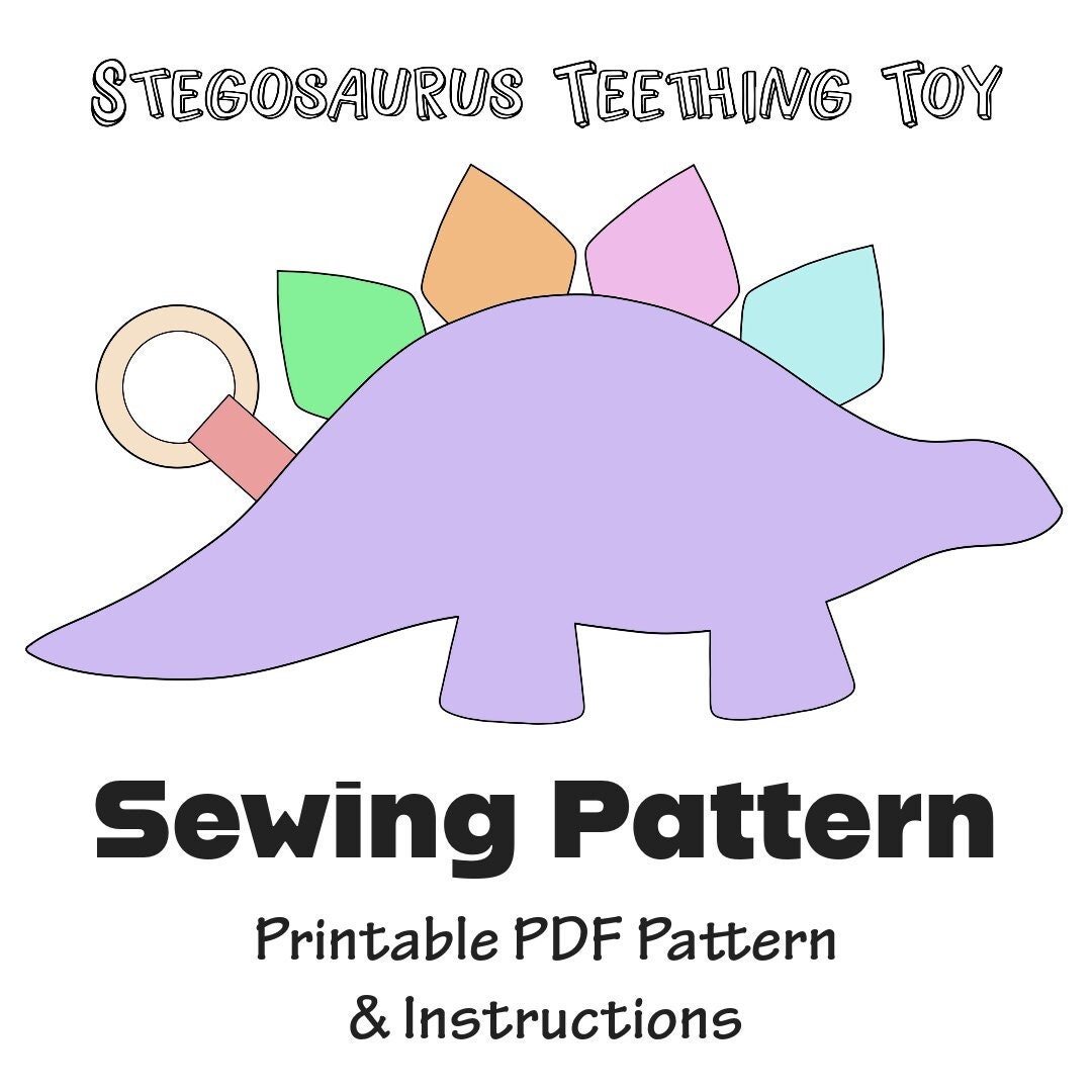 Stegosaurus Teething Toy Printable Sewing Pattern PDF - Etsy