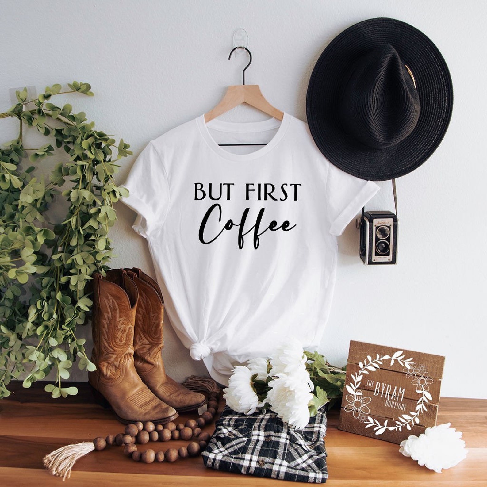 Womens but First Coffee T-shirt Coffee Tee Casual Shirt - Etsy