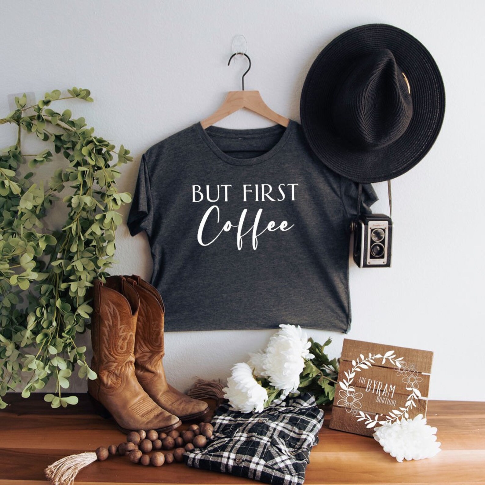 Womens But First Coffee T-shirt Coffee Cropped Tee Casual | Etsy