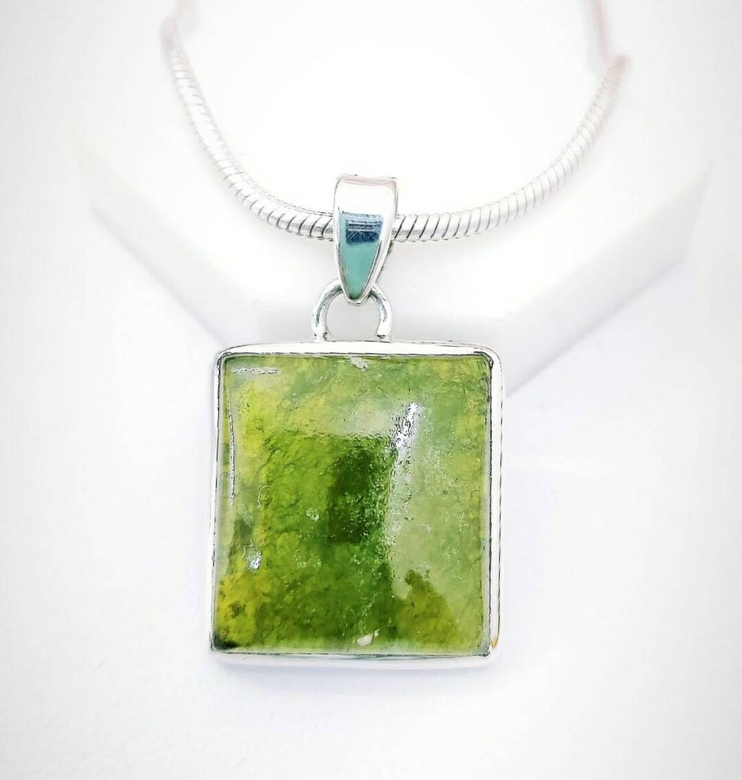 Lust Green Vasonite Pendant, 925 Sterling Silver, Mother's Day Gift ...