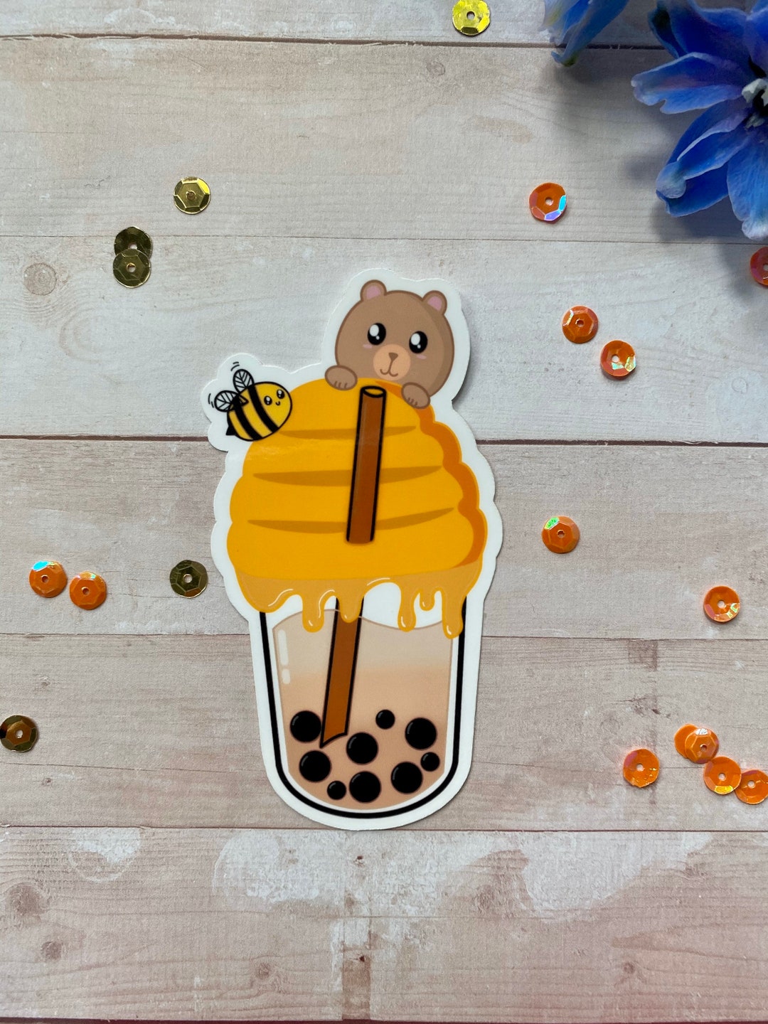 Boba Sticker/ Bubble Tea Sticker/ Boba Bear/ Bee Sticker/honey Boba ...
