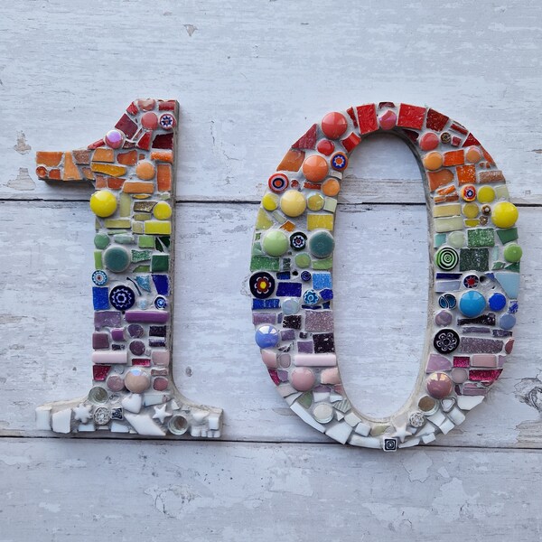 Mosaic House Number - Etsy UK
