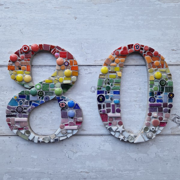 Mosaic House Number - Etsy UK
