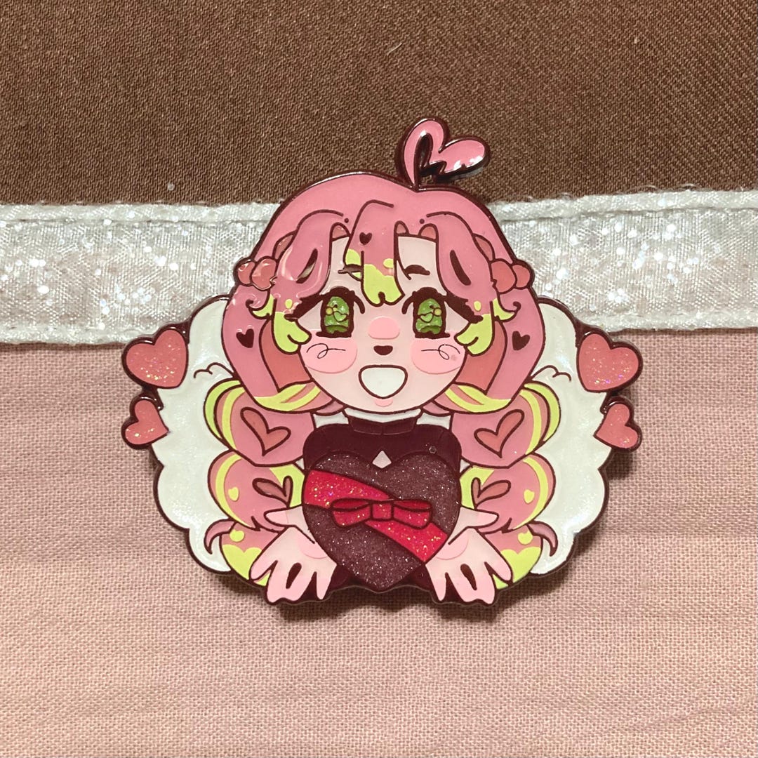 Mitsuri Choco Heart Pin - Etsy