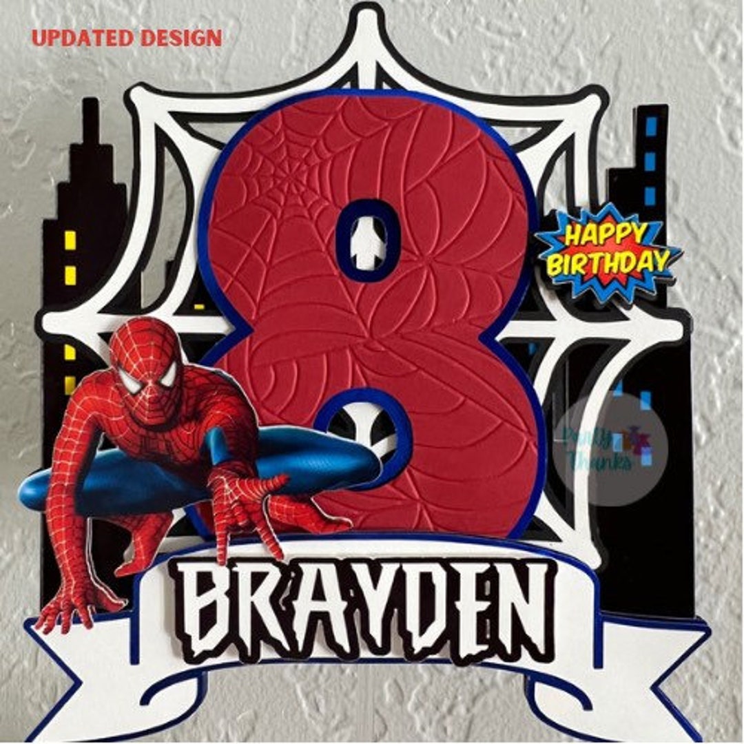 Spider Cake Topper, Superhero Birthday Party Decor, Superhero Party ...