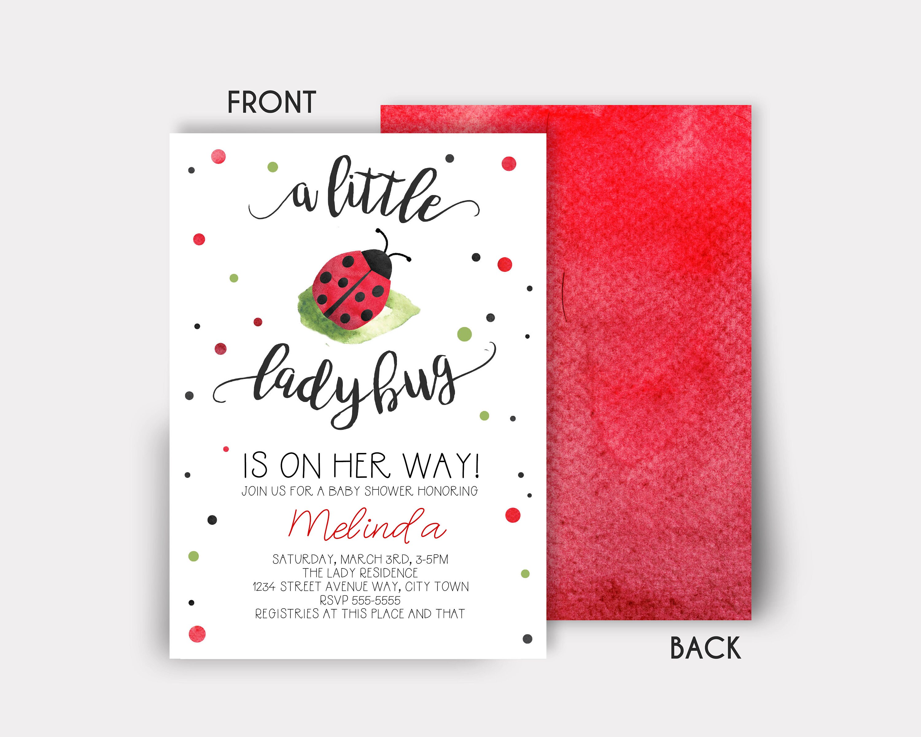 Ladybug Baby Shower Invitation Instant Download TEMPLATE - Etsy
